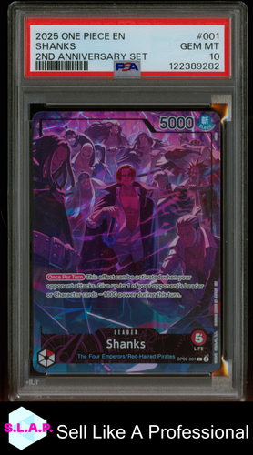 SHANKS ONE PIECE ENGLISH VERSION 2ND ANNIVERSARY SET 2025 001 PSA 10 | eBay