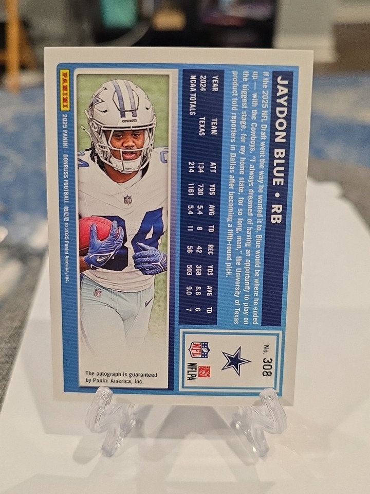 2025 Panini Donruss Jaydon Blue Gold Auto Rated Rookie 18/25 Cowboys | eBay