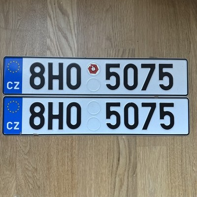 CZECH REPUBLIC License Plates. Matching Pair Near Mint 🇨🇿 # 8HO 5075 | eBay