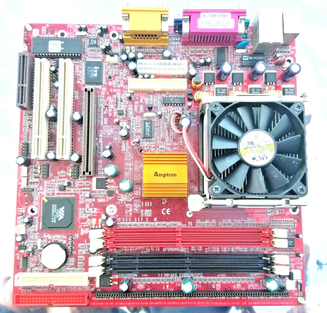 PS2-KBMS1 V3.1 MOTHERBOARD + 2.8GHz INTEL PENTIUM 4 SL6PF CPU + H/S ...