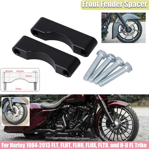 Black Front Fender Spacer Riser Bracker For Harley Fatboy FLSTF ...