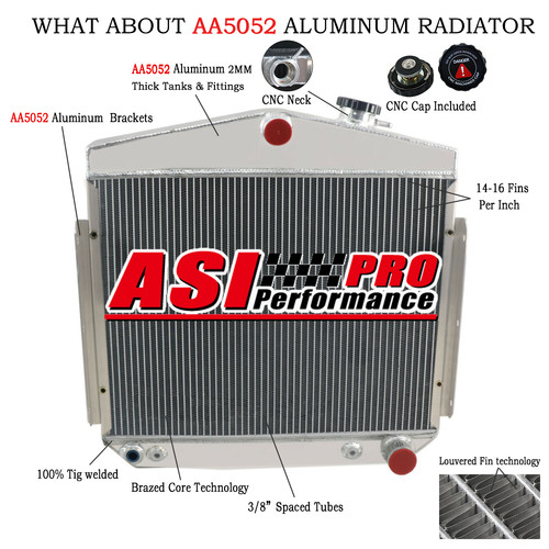 For 1955-1957 56 Chevy Bel Air Belair Small Block Big Block V8 I6 4-Row ...