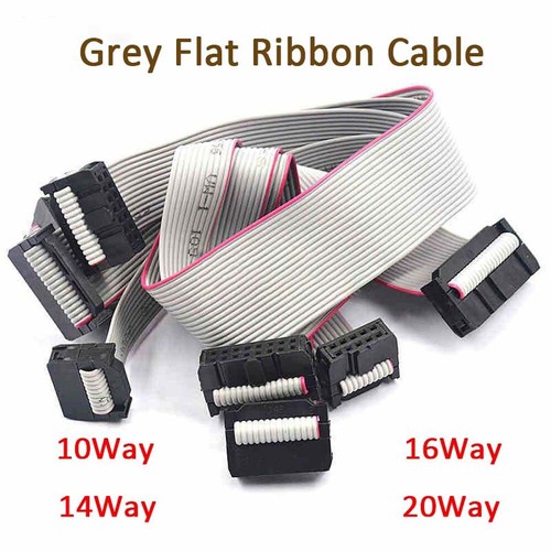 2.54mm Grey Flat Ribbon Cable F to F AVR Connector Cable 30cm 10 14 16 ...