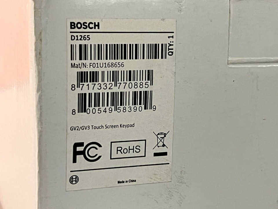 Bosch D1265 GV2/GV3 Touch Screen Keypad | eBay