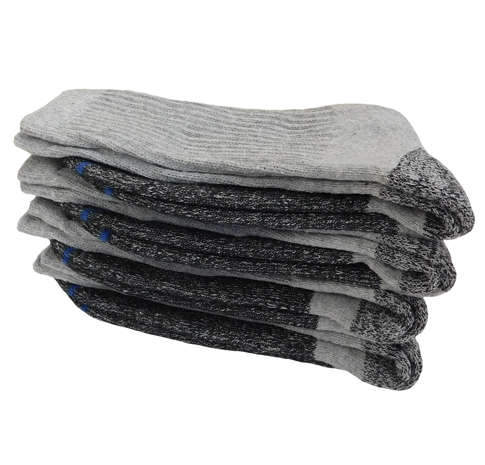 4PK LONG PREMIUM QUALITY WORK COTTON SOCKS CUSHIONED SIZE 10-13 CREW ...