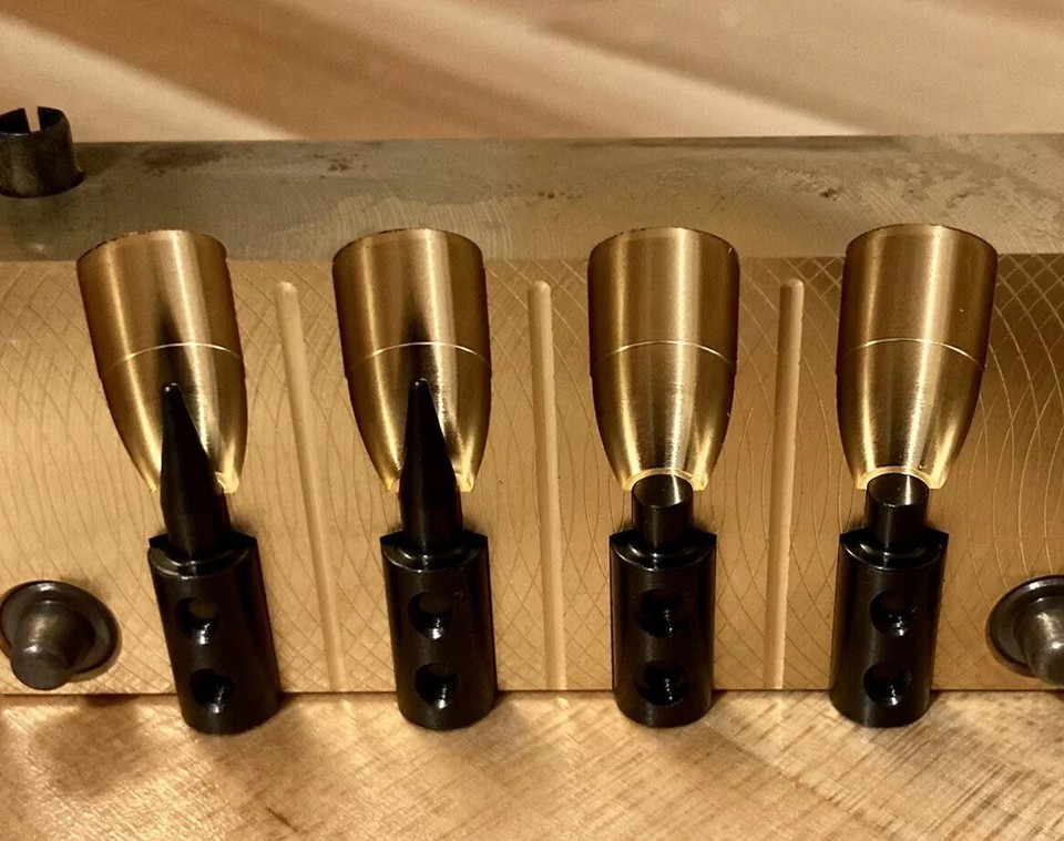 MP Hollow Point Bullet Mold - 9mm - 147 Grain NLG - 4 Cavity Brass Mold ...