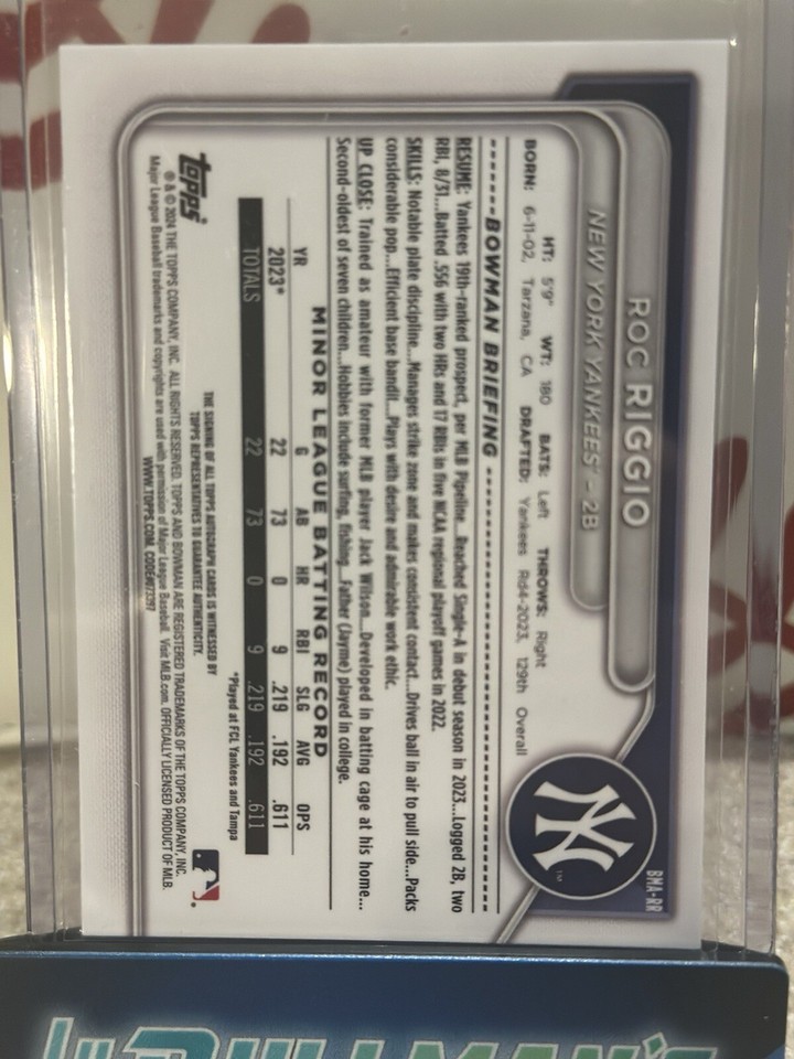 2024 Bowman Chrome Mega Box Roc Riggio Mojo Refractor Auto New York ...