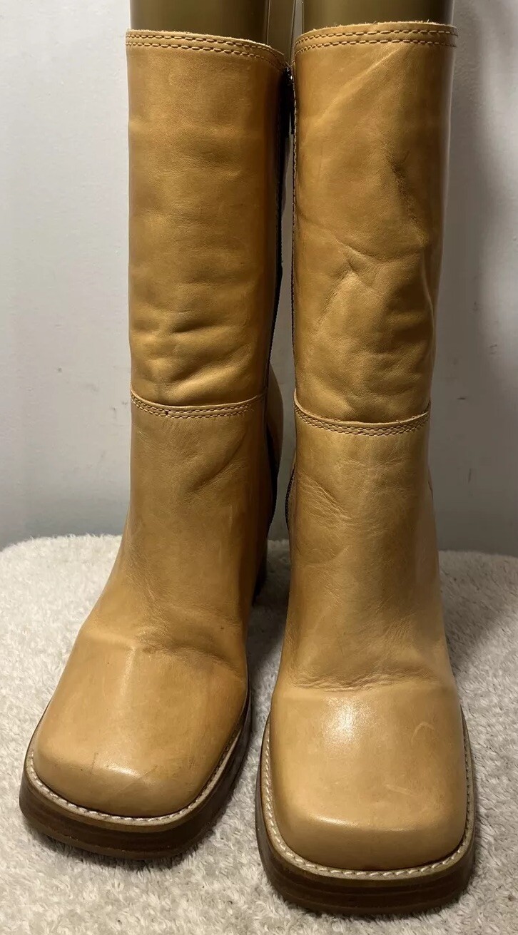 Candies Y2K Platform Chunky Leather Boot Side Zip B… - Gem