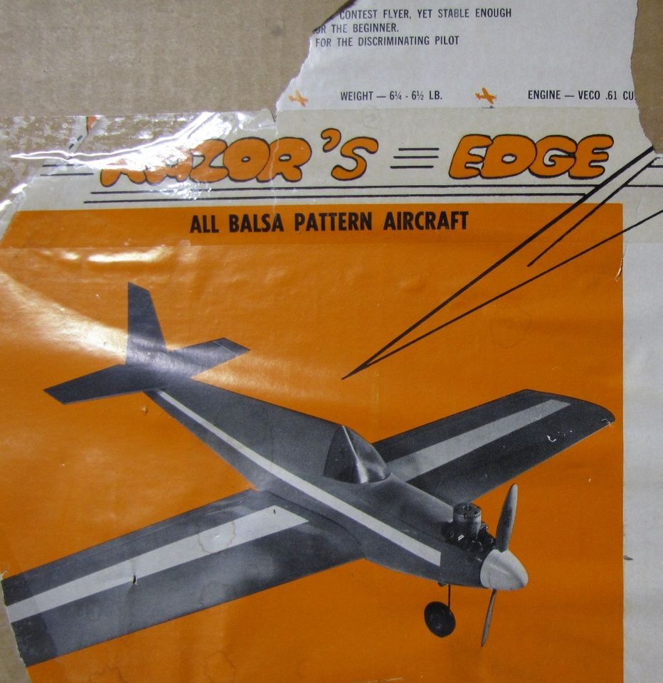 JG MODEL RAZOR'S EDGE GAS/ELECTRIC AIRPLANE MODEL 57" BALSA KIT RC ...