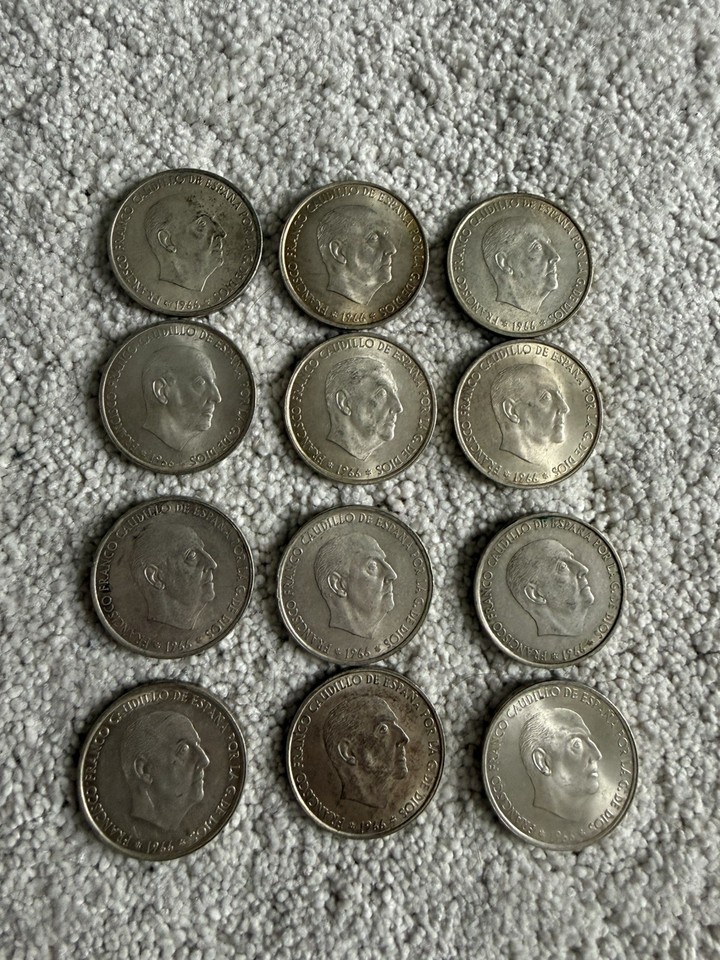 Spain 1966 - 100 Pesetas Ptas Silver Coin - Caudillo General Francisco ...