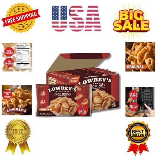 Bacon Curls Microwave Pork Rinds Chicharrones, , 1.75 Ounce Pack of 6 ...