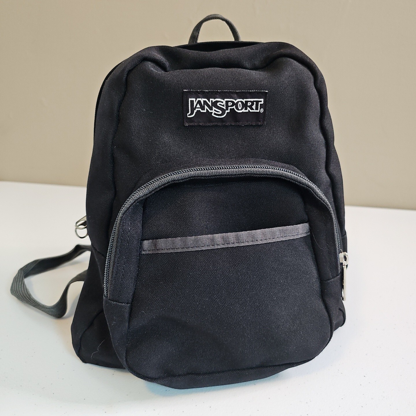 Vintage Jansport Backpack Bag Mini 90s Black & Green With Gray Straps ...