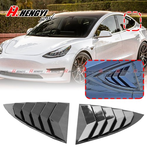Side Rear Window Louver Shutter Cover For Tesla Model 3 17-23 Carbon ...