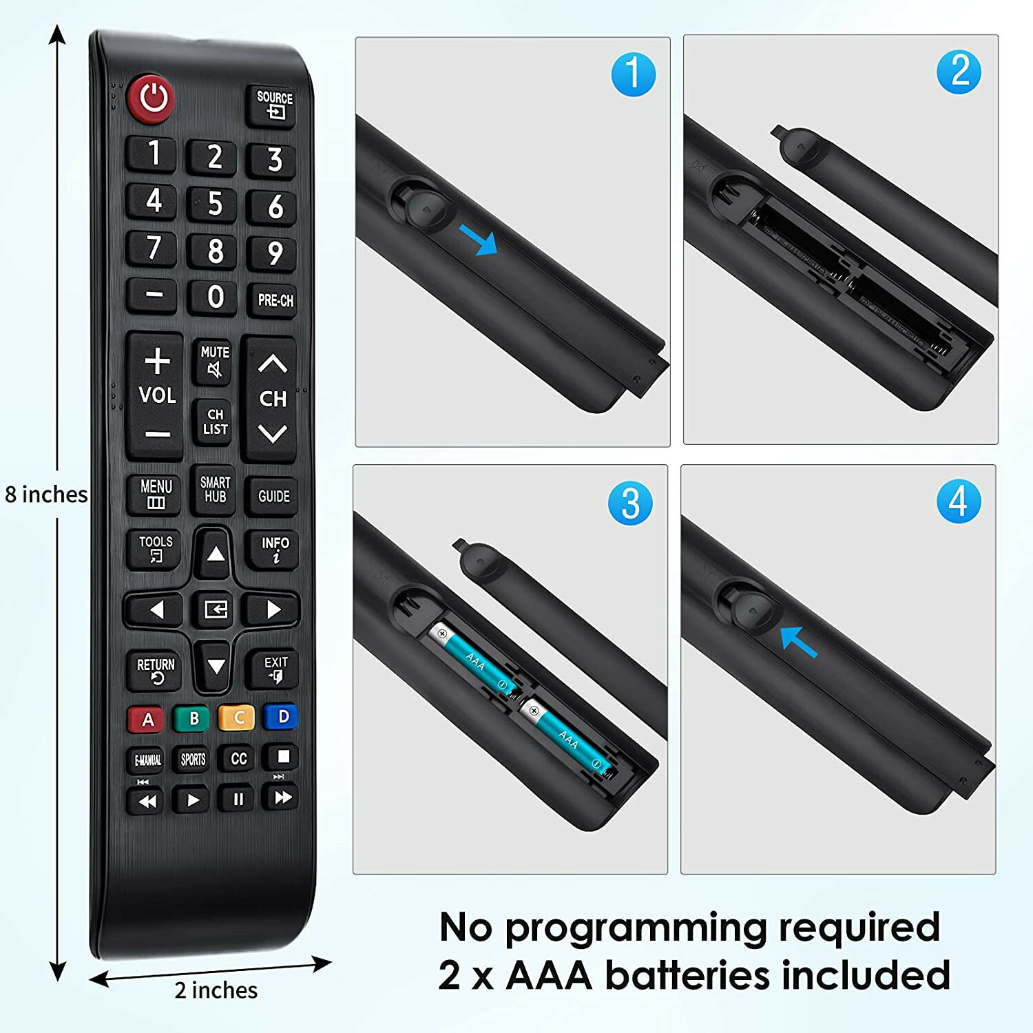2 Pack Universal Remote BN59-01199F for All Samsung 4K LED LCD UHD ...