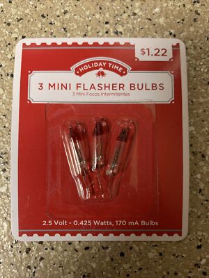 “NEW” Holiday Time - 2.5 V Mini Flasher Bulbs 3 Count | eBay