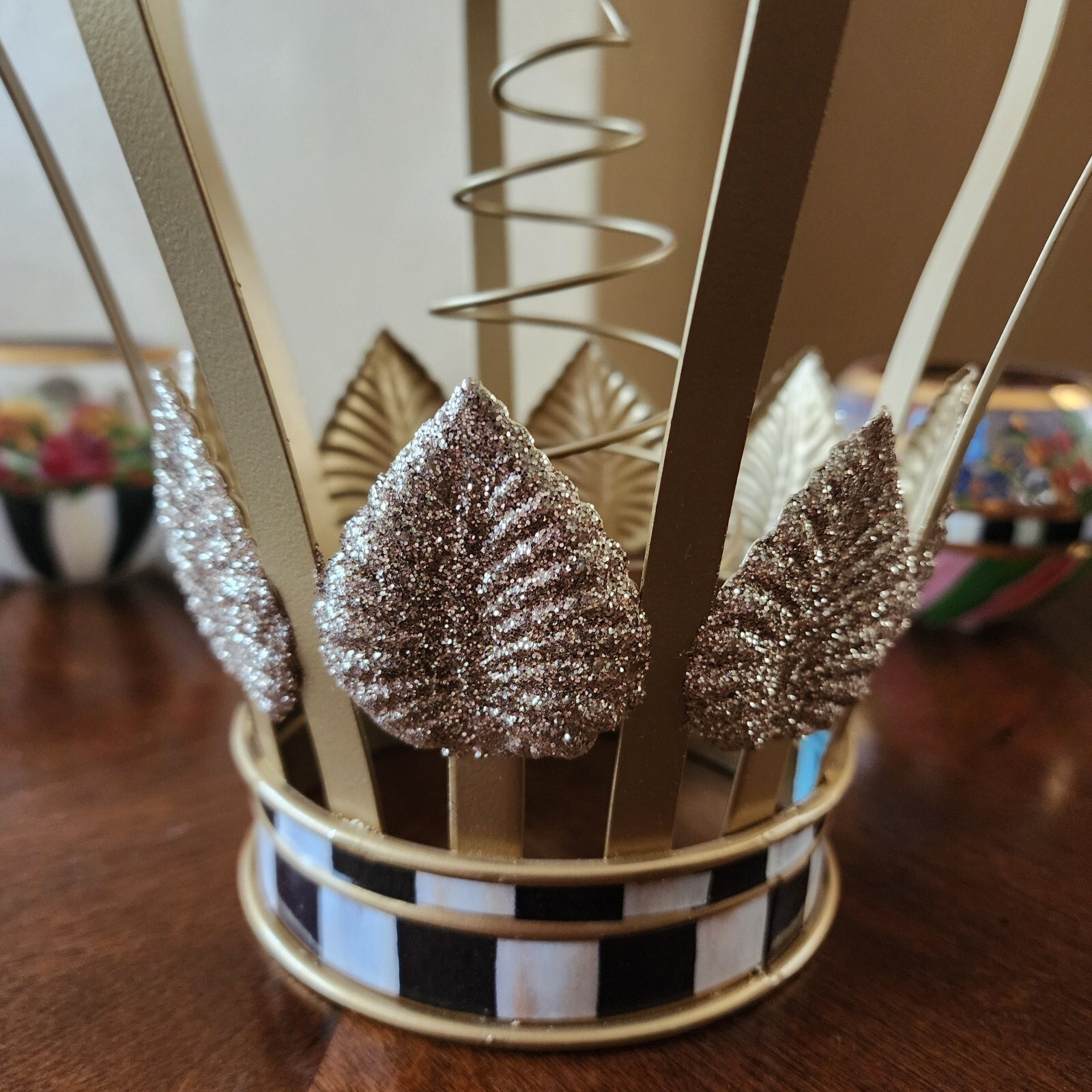 Mackenzie Childs Glam Up Crown Tree Topper Gold Glitter NWT HTF ...