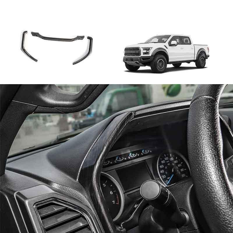 Black Wood Grain Instrument Panel Frame Cover Trim Car For Ford F150 F ...