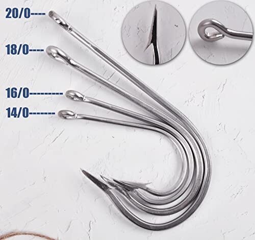 Fishing Saltwater Large Giant Shark & Alligator Hooks Stainless Steel ...