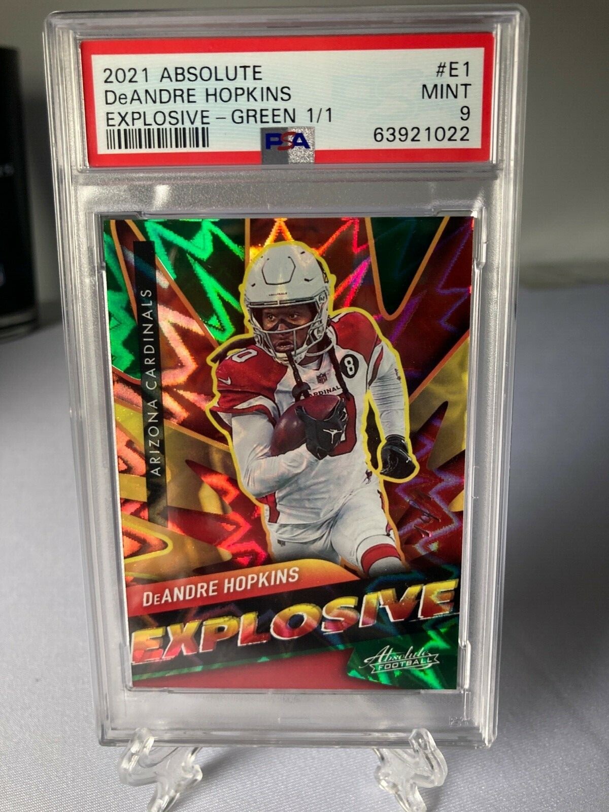 2021 Panini Absolute Explosive DeANDRE HOPKINS PSA 9 case hit No. E1 ...