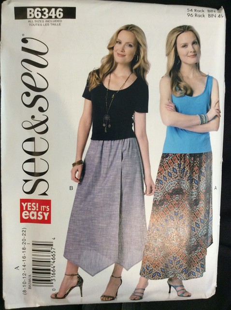 EASY See & Sew Butterick Pattern #B6346 MISSES SKIRT Sizes 8 - 22 UNCUT ...