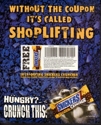 Vintage print ad advertisement Candy Snickers Cruncher Coupon call ...