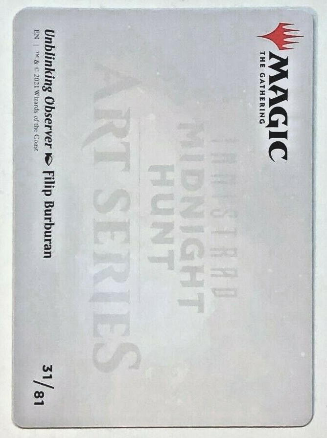 MTG Unblinking Observer Art Card Innistrad: Midnight Hunt 31/81 | eBay