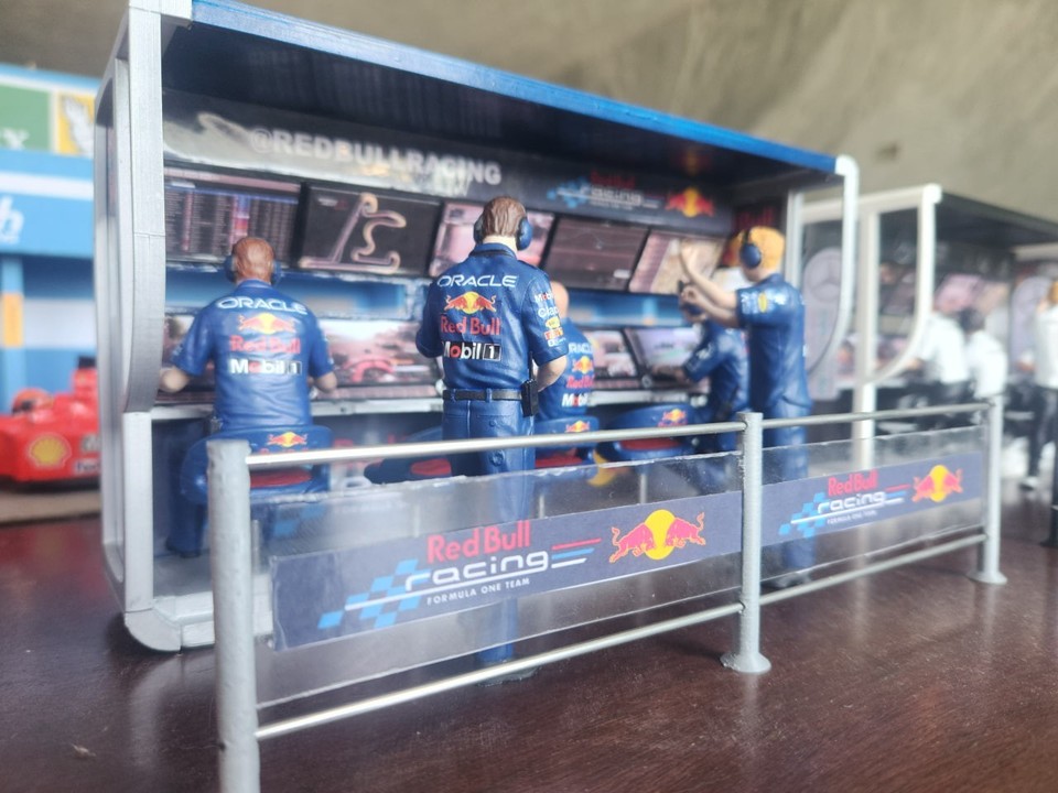 Red Bull F1 Pit Wall Set 1/18 Scale Diorama (Handmade Accessory) | eBay