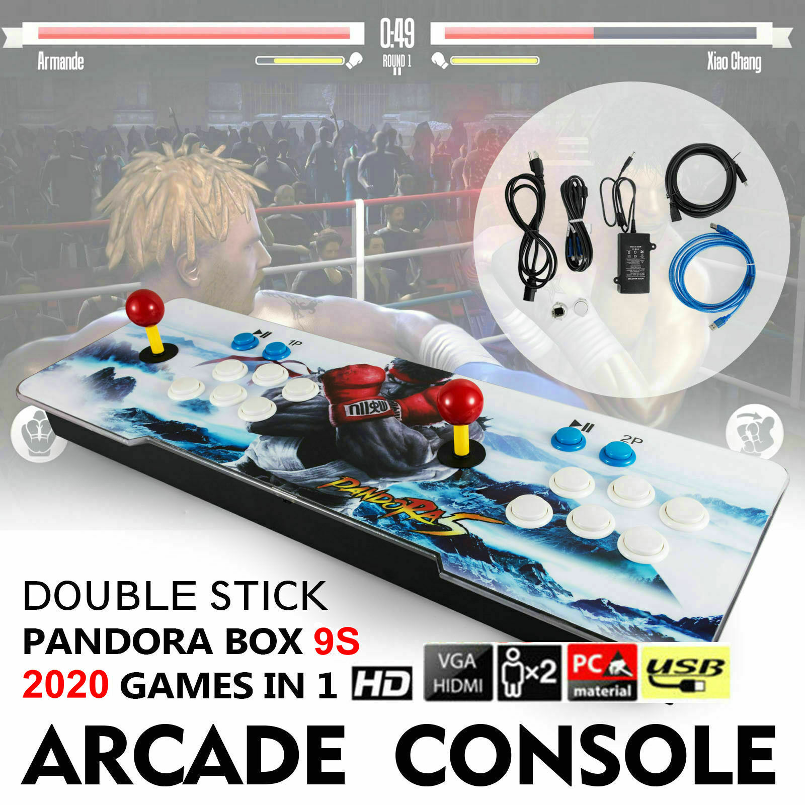 New 2020 in 1 Pandora Box 9s Retro Video Games Double Stick Arcade ...