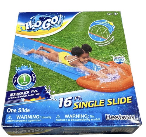 New Bestway H2Ogo H20 GO Slip One Single Water Slide for Kids 16 Ft ...
