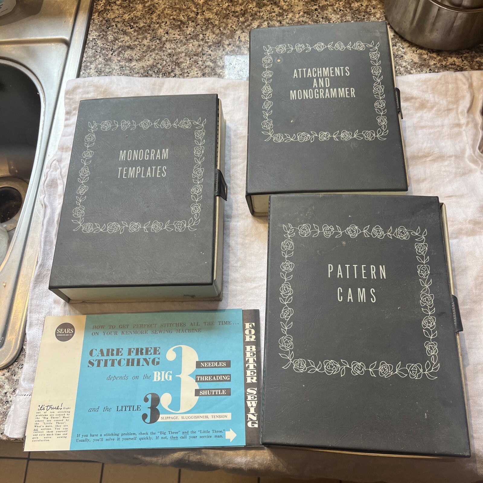 3 Sears Kenmore Sewing Machine Pattern Cams Monogram Templates ...