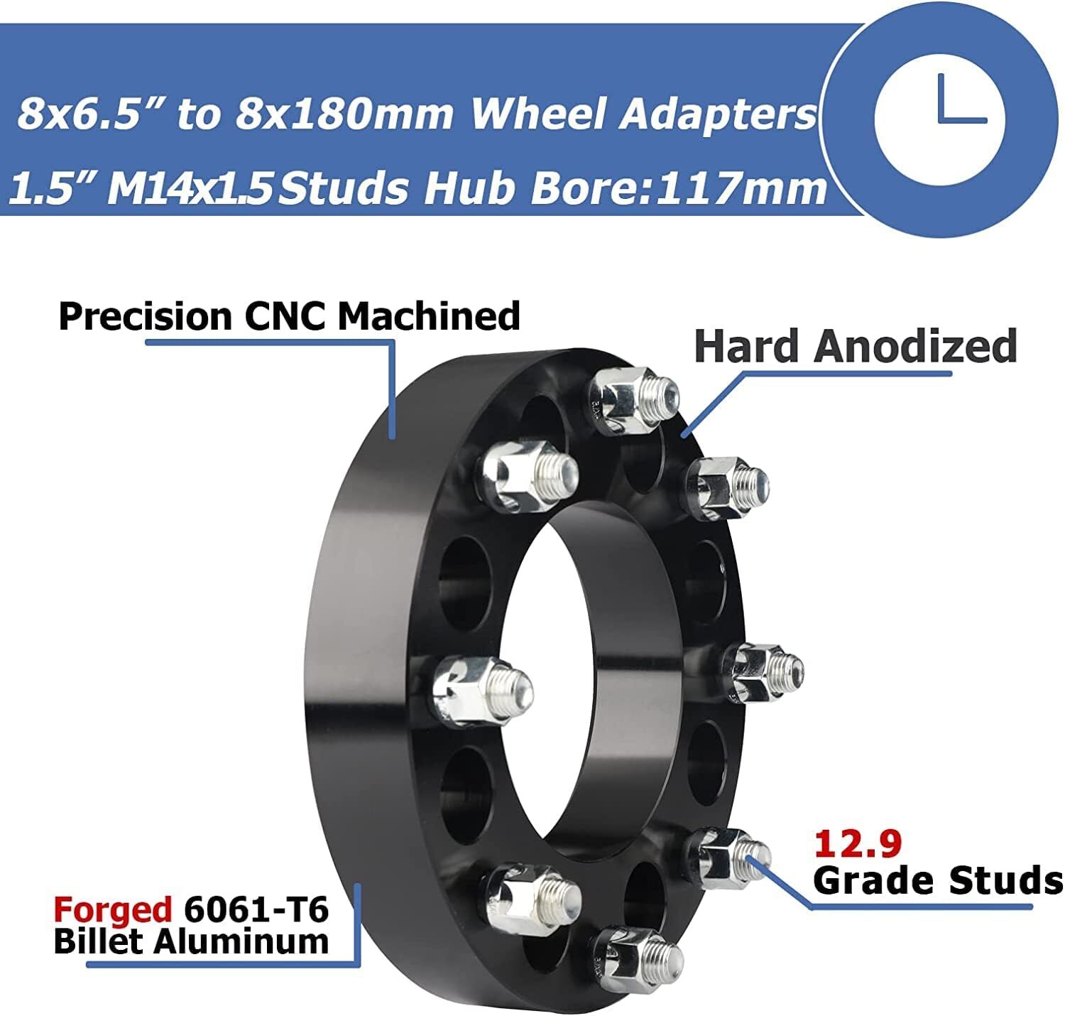 8x180 To 8x6.5 Adapters 6x5.5 To 8X6.5 WHEEL ADAPTERS USE 8 LUG WHEELS ...