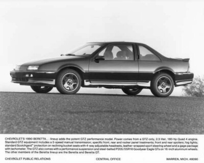 1990 Chevrolet Beretta GTZ Press Photo 0383 | eBay