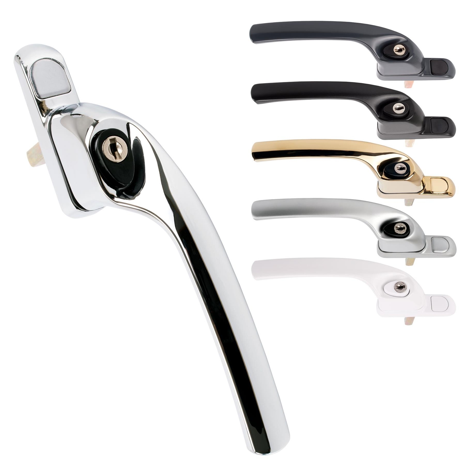 Cranked Espag UPVC Window Handle Offset Key Locking Double Glazed ...