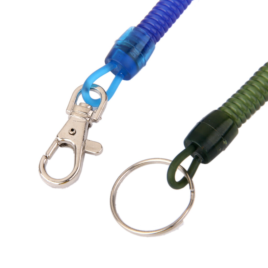 12pcs Spiral Stretchy Springy Coiled Keyring Retractable Key Chain ...