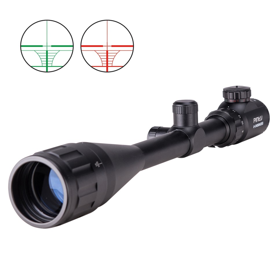 Pinty 6-24X50 Rifle Scope Adjustable Objectives Illuminated Rangefinder ...