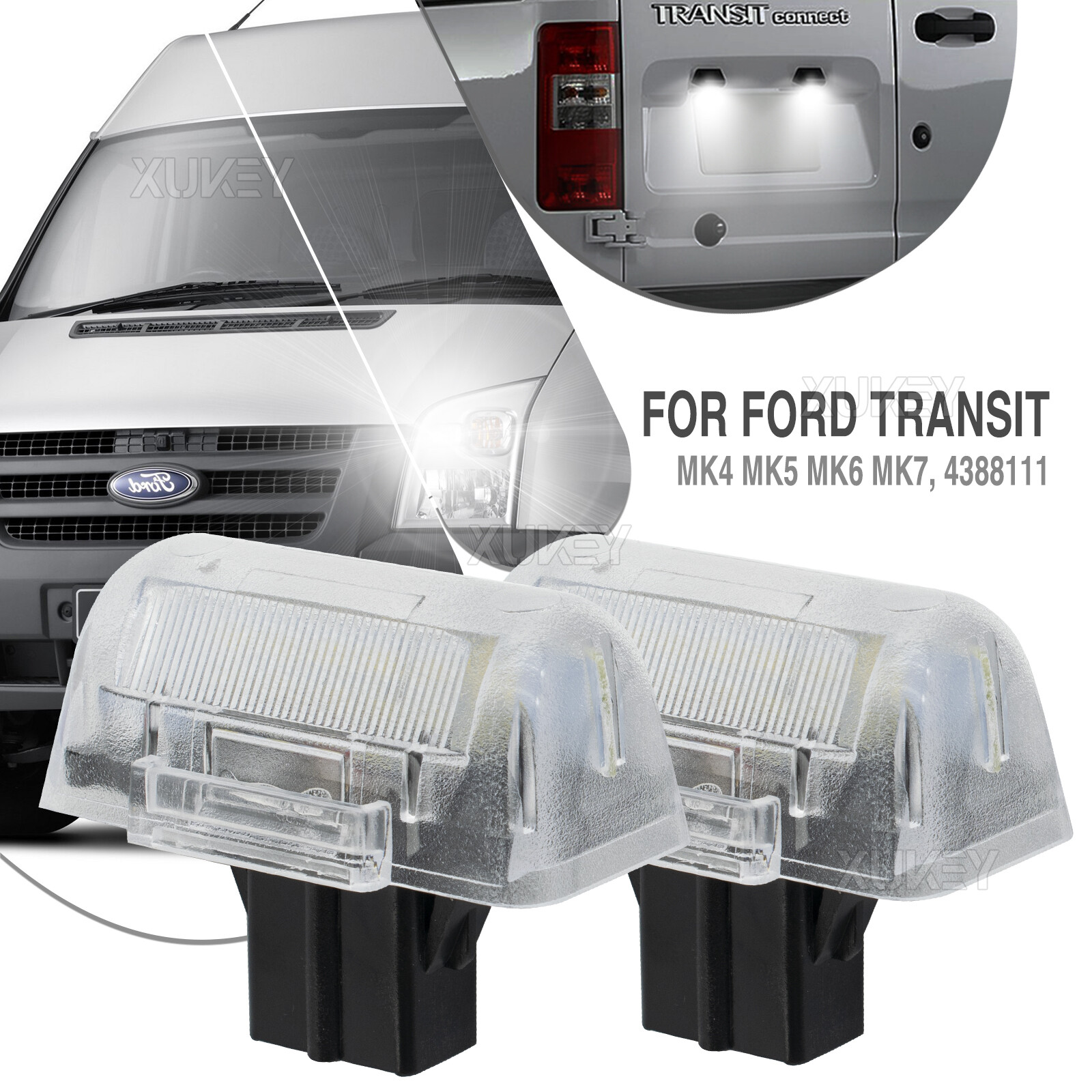 2stk. KENNZEICHENLEUCHTE LED für FORD TRANSIT 5 6 7 TOURNEO CONNECT ...