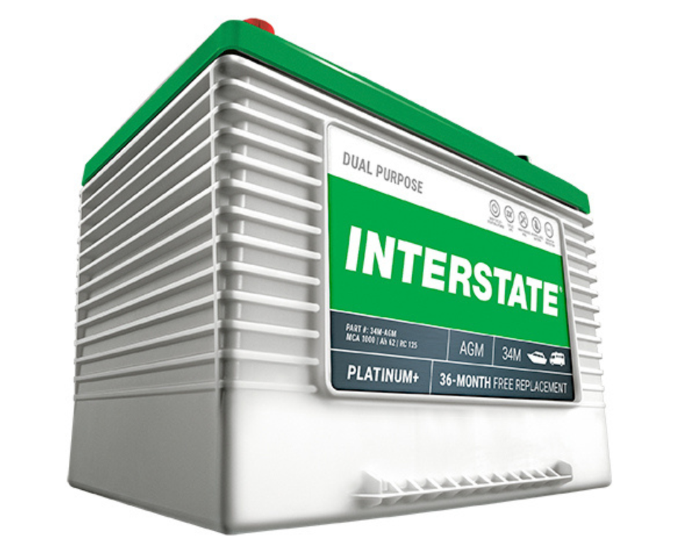 Interstate Batteries Marine/RV 12V 62Ah Dual Purpose Group Size 34M AGM ...
