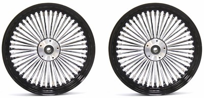 FAT SPOKE 16" FRONT/REAR WHEEL SET BLACK HARLEY SOFTAIL FAT BOY ...