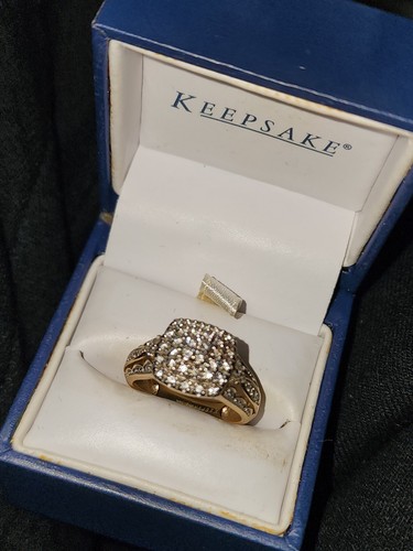 Keepsake Genuine Diamond And 10k Gold 3/8 Caret Ring Size 7 Engagement ...