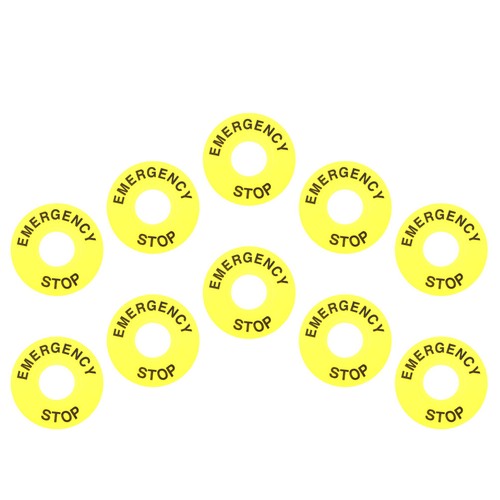 10 Pcs Button Ring Emergency Stop Warning Sign Cover Push Accessories ...