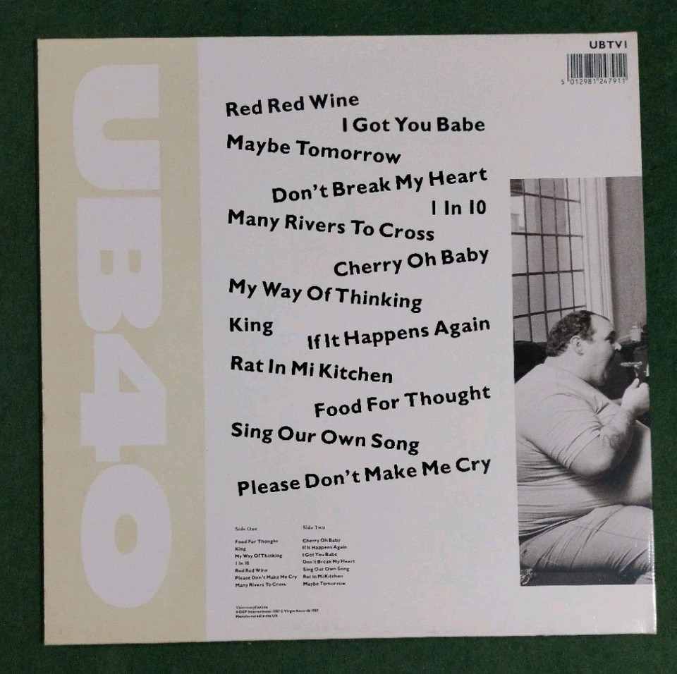 UB40: The Best Of UB40 Volume One Greatest Hits, 12" Vinyl Record 1987 ...