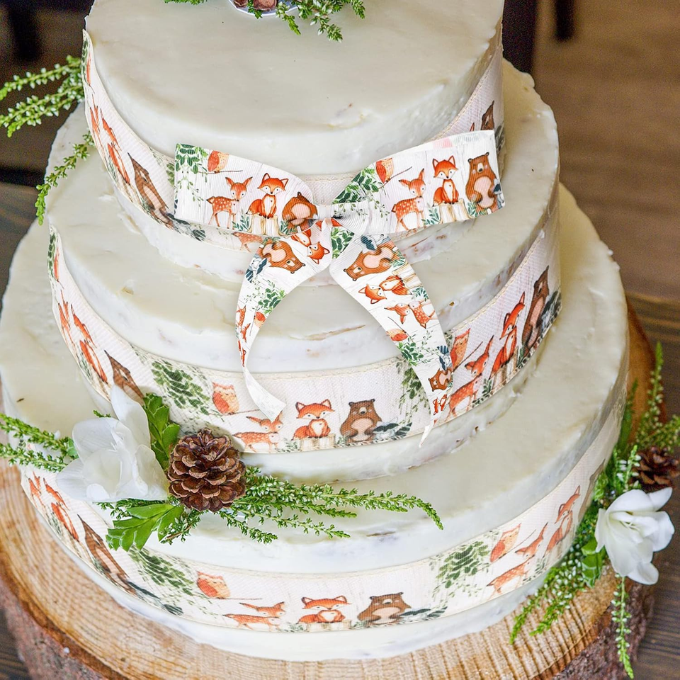 Woodland Animal Ribbon 1.5 Inch Forest Woodland Animal Wired Ribbon Owl ...