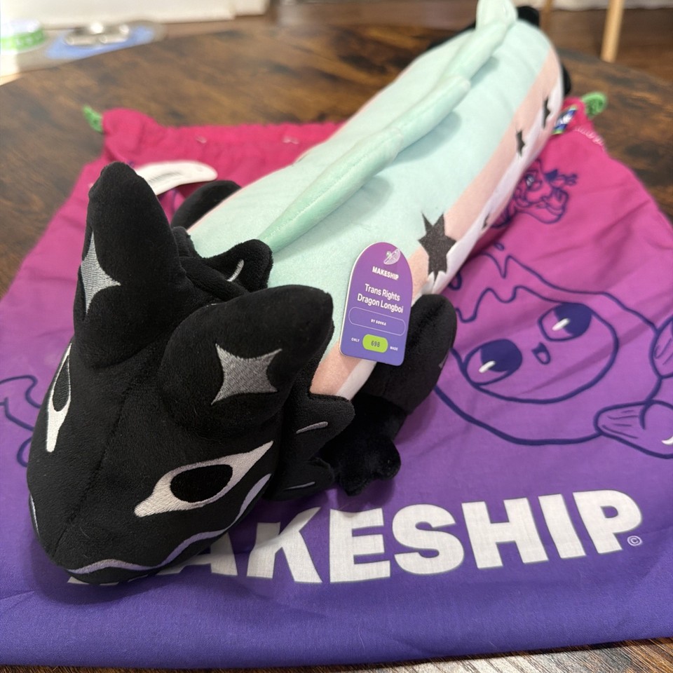 Trans Rights Dragon Longboi Plush Sovka Twitter Artist Makeship Only 698 RARE! | eBay