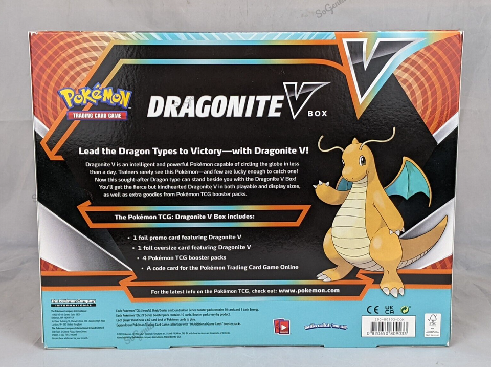 Pokemon TCG Dragonite V Box Evolving Skies Fusion Strike Booster NEW ...
