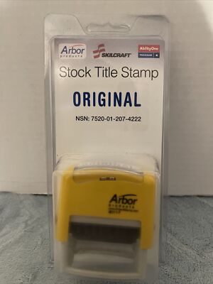 Arbor Products Skilcraft AbilityOne Stock Title Stamp "ORIGINAL" New | eBay