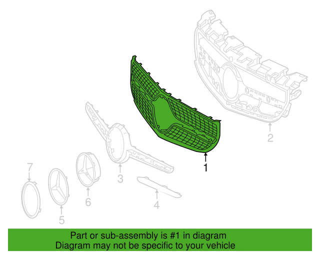 Mercedes Benz SLC 300 SLC 43 AMG 2017-2020 Radiator Grille Cover OE ...