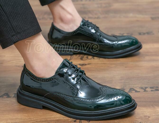 Mens Dress Brogues Derby Wing Tip Formal Business Lace Up Wedding ...