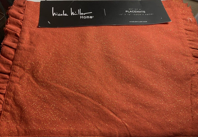 NICOLE MILLER HOME PLACEMATS (4) ORANGE METALLIC 13 X 19 NIP | eBay