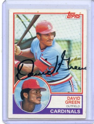 1983 TOPPS BASEBALL #578 DAVID GREEN AUTOGRAPH, ST. LOUIS CARDINALS ...
