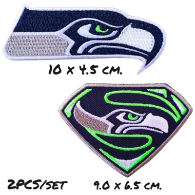 2 pieces Seattle Seahawks Logo Patch Football Embroidered Iron On Patch ...